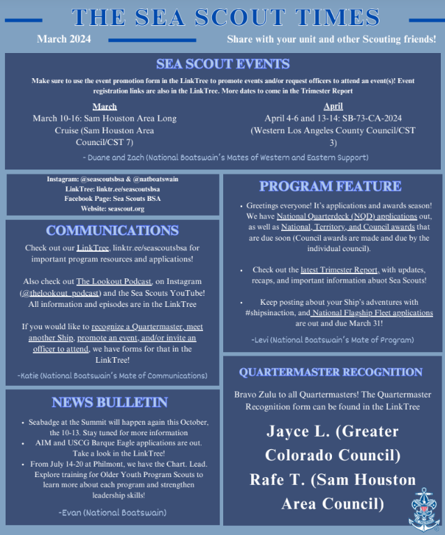 The Sea Scout Times – March - Sea Scouts BSA